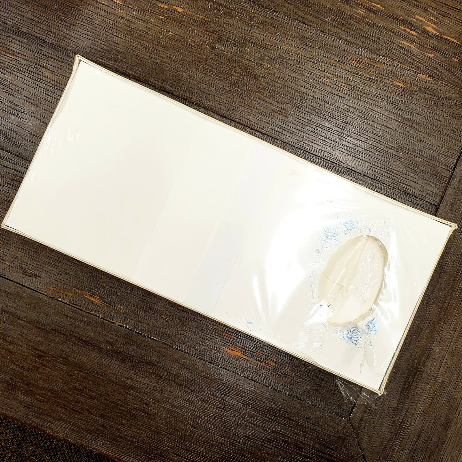 PARAMOUNT Vellum Announcements Blue Roses Oval Window 50 Wedding ...