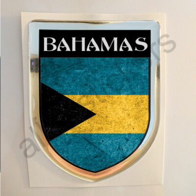 Bahamas Sticker Resin Domed Stickers Flag Grunge 3D Adhesive Decal Gel ...