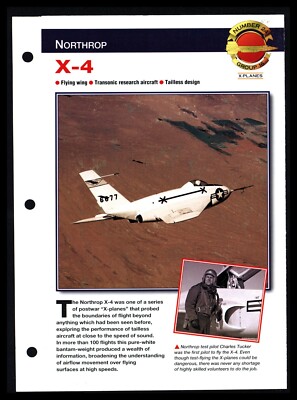 "NORTHROP X-4" Aircraft of World Spec Sheet X-Planes 16.24 | eBay