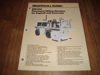 Ingersoll-Rand MW-250 Pavement Milling Machine For Asphalt And Concrete ...