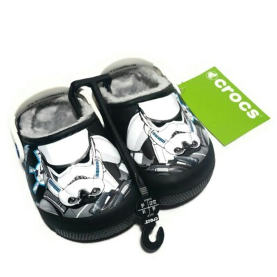 Crocs Stormtrooper Lined Clog Black White 205433-001 Size c6 Roomy Fit ...