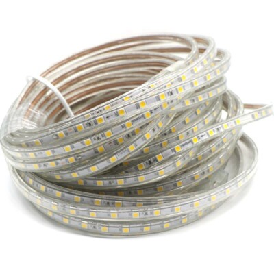 220V IP65 Waterproof Single Color 100m/roll 5050 LED Strip Light Home ...
