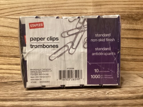 standard paper clips non-skid finish 10 packs (1000 total) | eBay