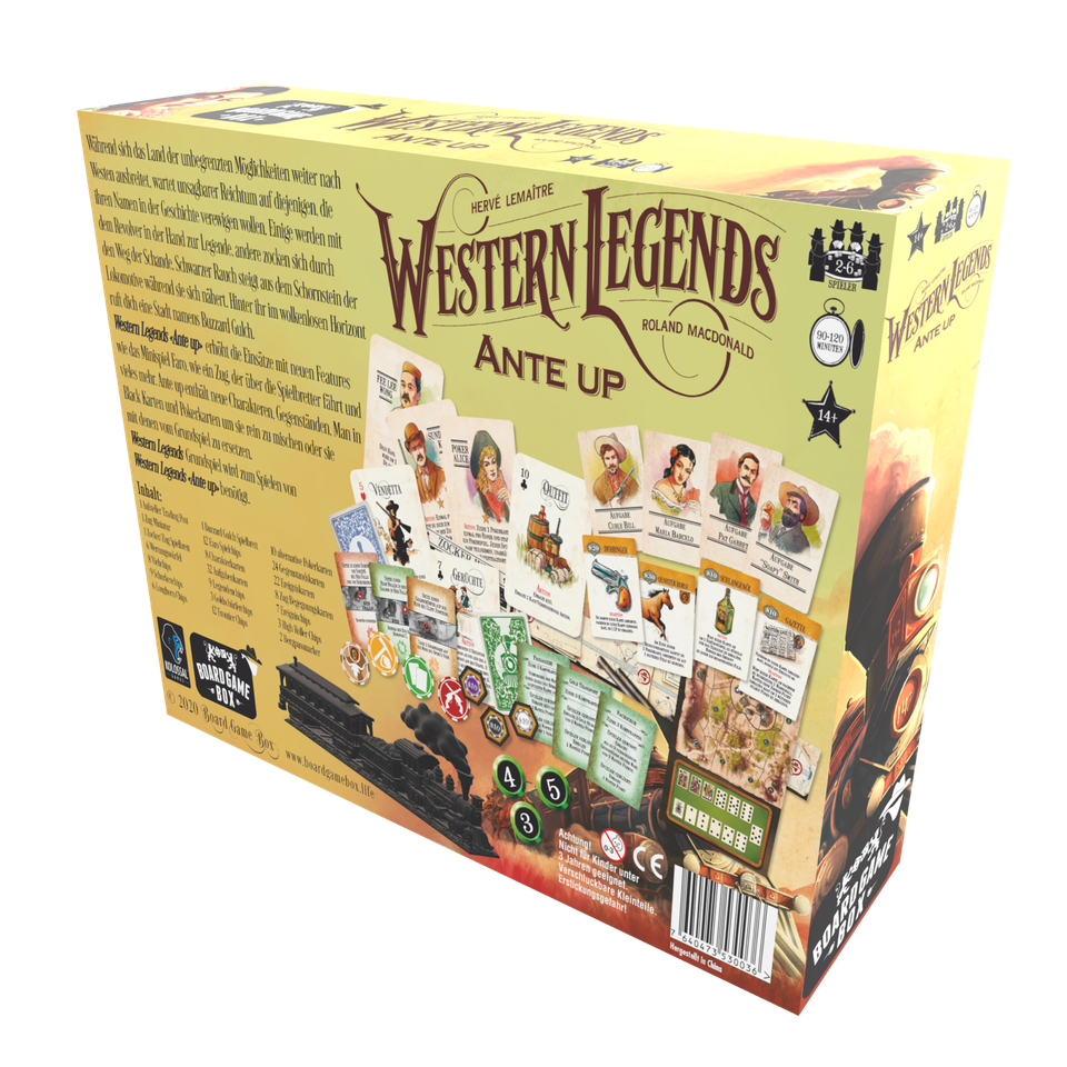 Western Legends Ante Up Board Game Box Familienspiel Westernspiel ...