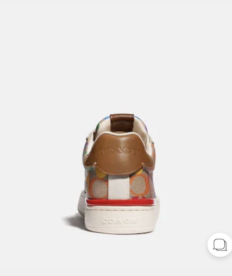 ️ Coach Lowline Sneaker Woman Size 8 G5169 Tan Rainbow Signature Canvas ...
