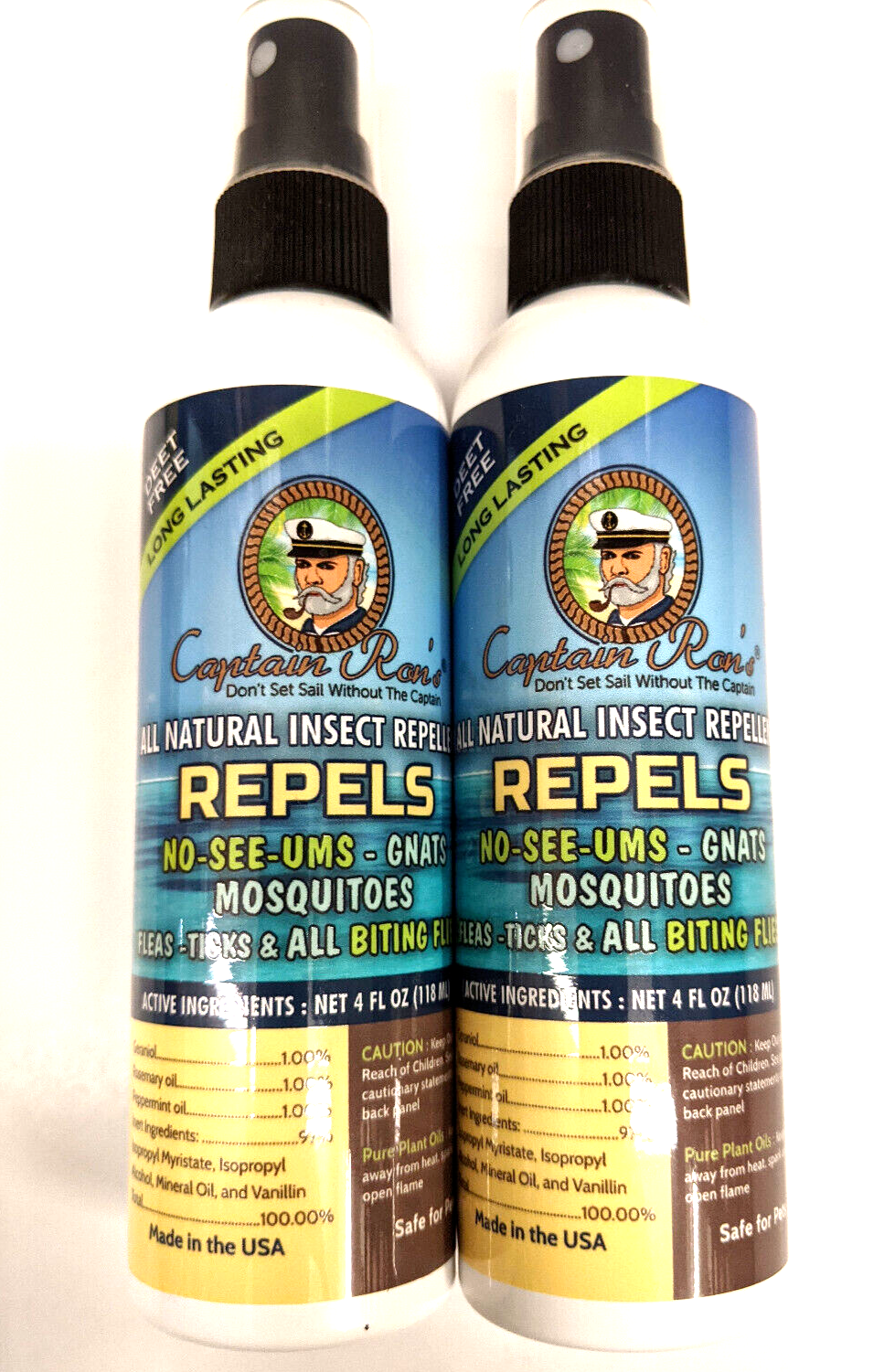 All Natural Captain Ron's Bug Repellent Spray 2 pack | eBay