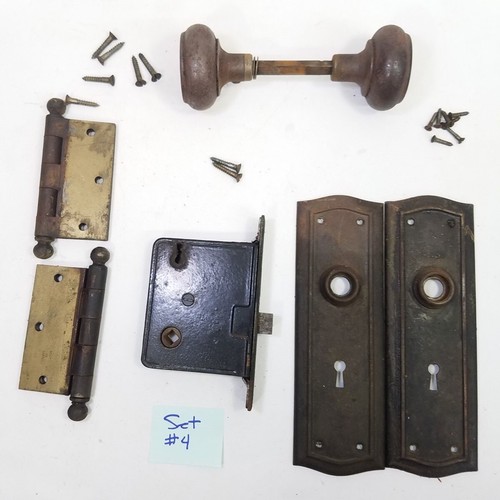 Vtg Mortise Deadbolt Lock Passage Knob Set Backplate Stanley 3.5 ...