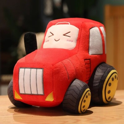 Red Tractor 12 Inch Stuffed Animal Plush Toys Toddler Fluffy Dolls Kids ...