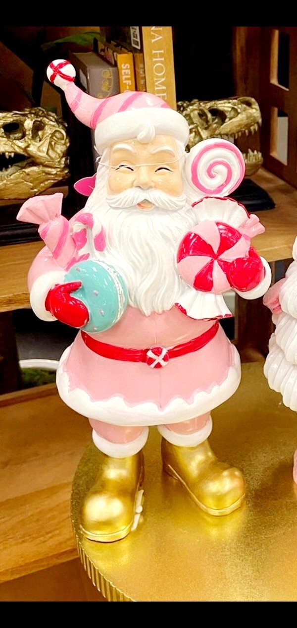PEPPERMINT SQUARE Christmas Pink Santa with Candy Sweets Cookie ...