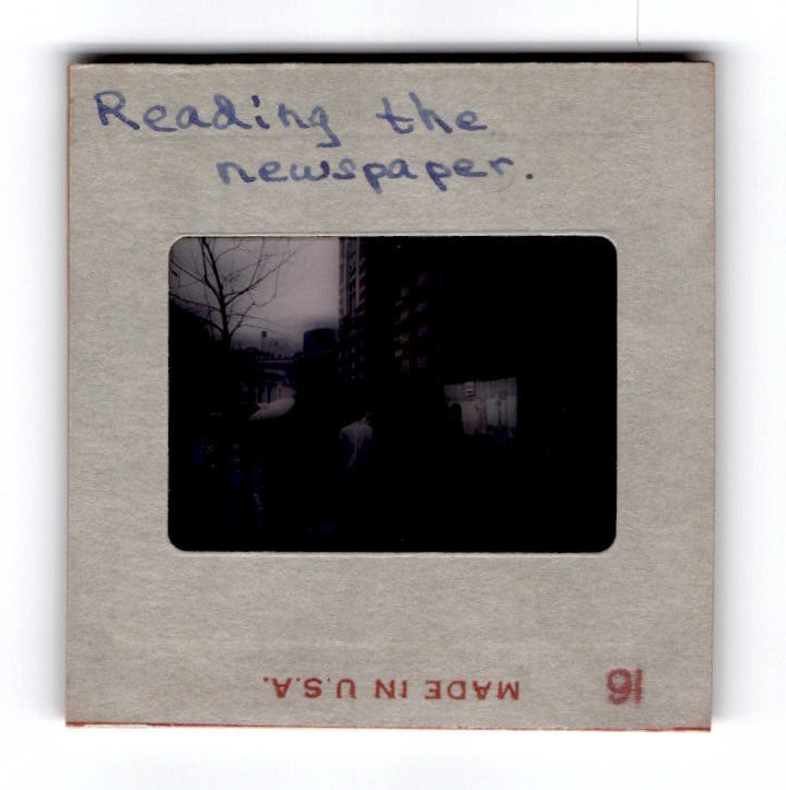 Korea Street Scene Newspaper Board Seoul 35mm Slide 1950s Red Border ...