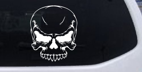 Mean Looking Skull Evil Scary Car or Truck Window Vinyl Decal Sticker ...