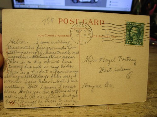 J1 Vintage Old Victorian Era OHIO Greetings Postcard COLUMBUS Giant Ear ...