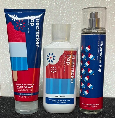 Bath and Body Works Firecracker Pop Full Size Mist, Body Cream, Shower ...