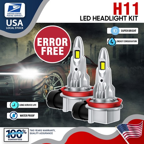 H11 360° LED Headlight Bulbs Kit High/Low Beam 6000K Super Bright 120W ...