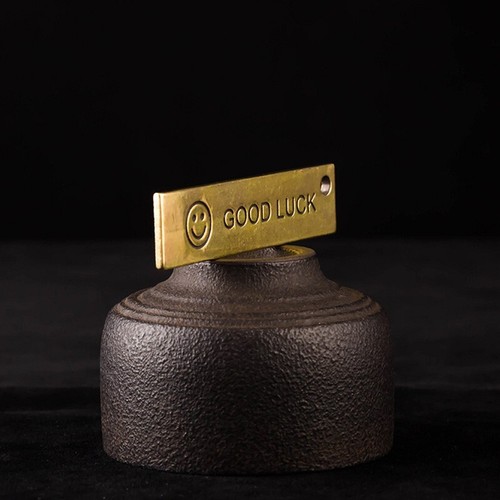 Pure Brass Good Luck Ruler Keychain Pendant EDC Tool Hanging Ornament ...