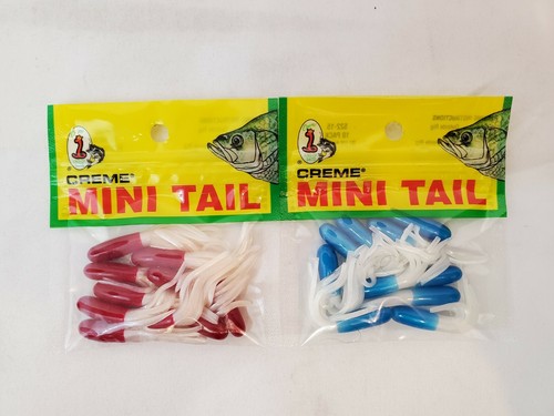 Creme 1.5" Mini Tail Soft Tube Crappie Panfish Fishing Lures - Red ...