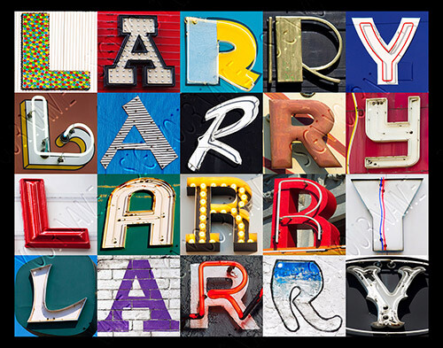 LARRY Name Poster featuring photos of actual sign letters | eBay