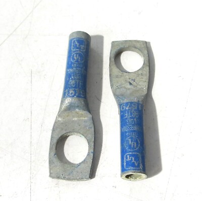 ALLG 1HLB-38 # 6 Wire 3/8, Barrel Tinned Copper Compression Lug (LOT OF ...