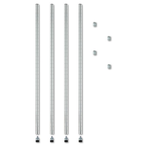Alera SW59PO36SR 36" Stackable Posts for Wire Shelving - Silver (4/PK ...
