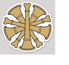 5 Inch Non-Reflective Gold Fire Chief Bugles Vinyl Sticker | eBay