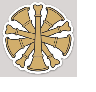 5 Inch Non-Reflective Gold Fire Chief Bugles Vinyl Sticker | eBay