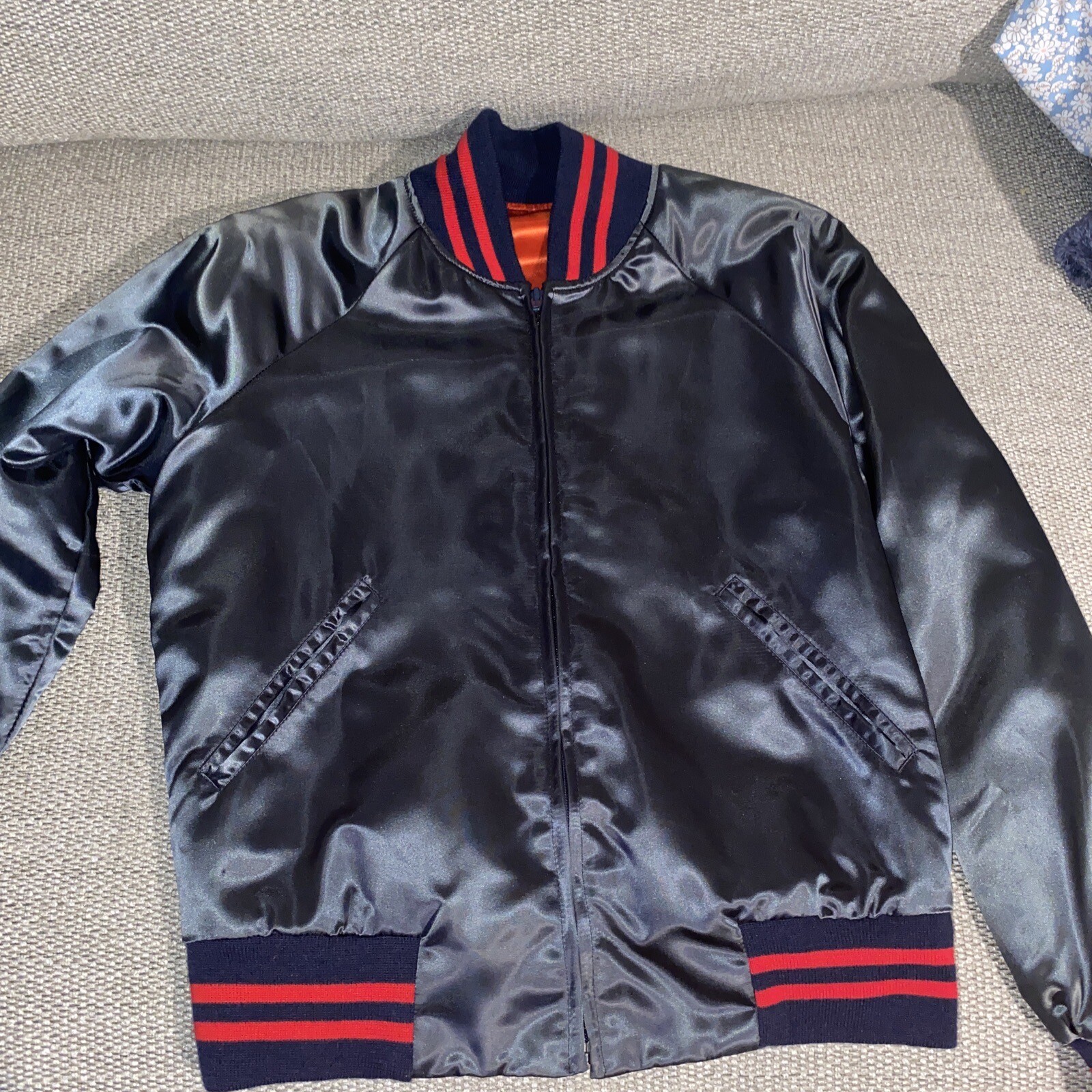 Vintage Nashville Network Satin Jacket. Men’s Navy Me… - Gem