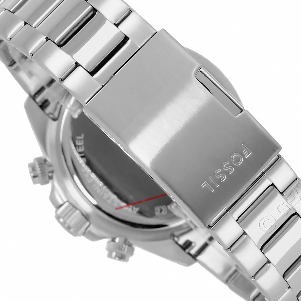 FOSSIL Autocross Mens Dual Time Multifunction Watch Silver Black ...