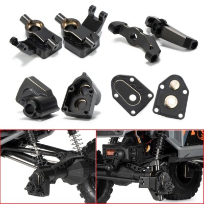 CNC Brass Portal Axle Cover Steering Knuckle C Hub for 1/18 RC Axial ...
