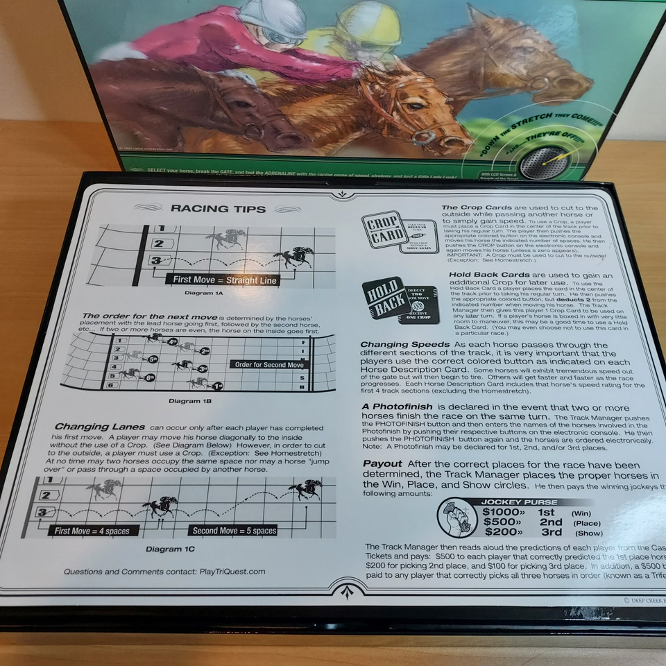 TriQuest! - The Horse Racing Board Game Win! Place! Show! Rare Hard to ...