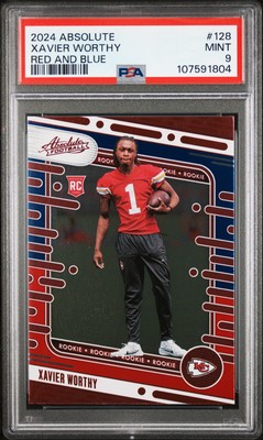 2024 PANINI ABSOLUTE RED & BLUE #128 XAVIER WORTHY ROOKIE RC PSA 9 | eBay