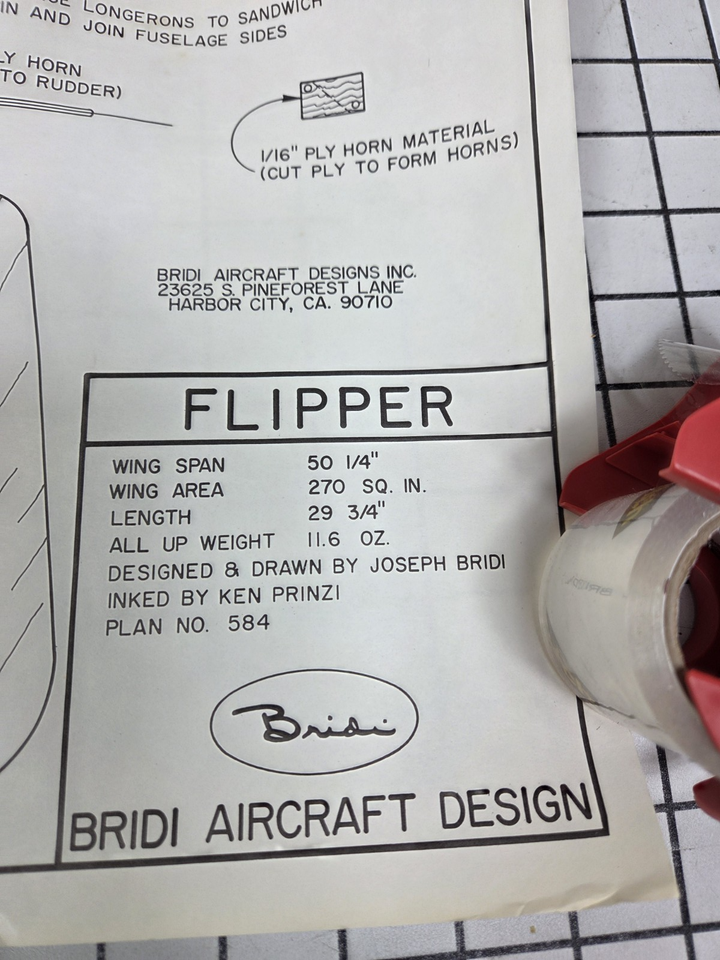 Bridi Aircraft Designs FLIPPER Grenade Launch RC Radio Control Glider ...