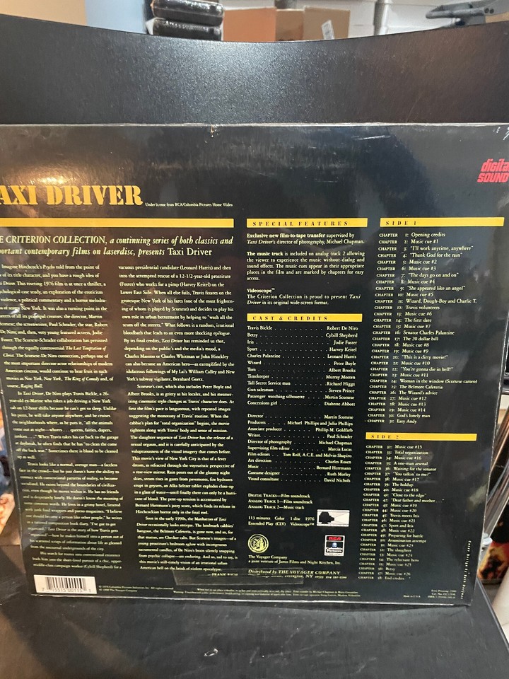 Taxi Driver Criterion Collection #109A Laserdisc 1990 Robert De Niro ...