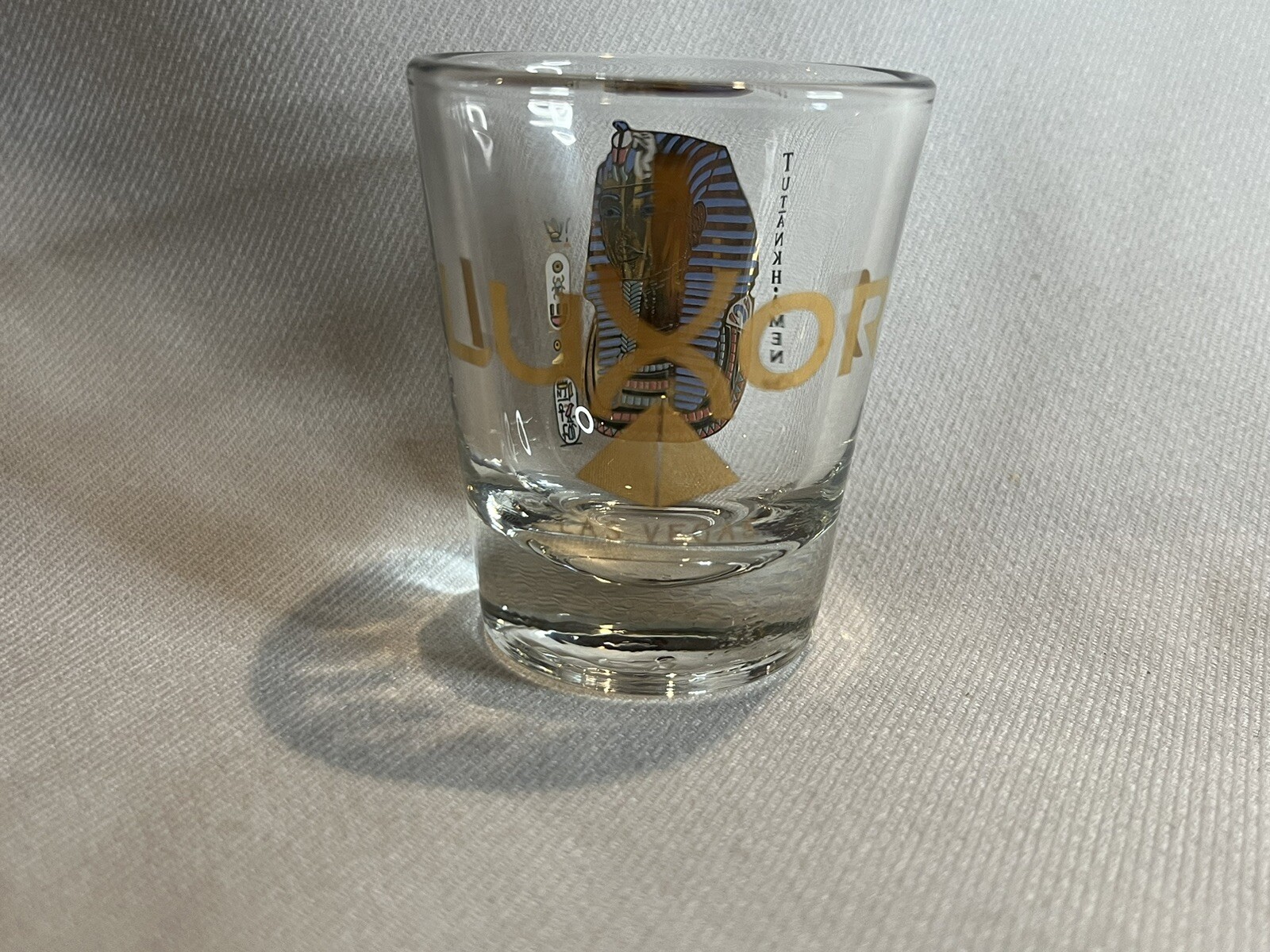 Luxor Las Vegas Shot Glass Gold King Tut Egyptian Pharaoh Souvenir Shot ...