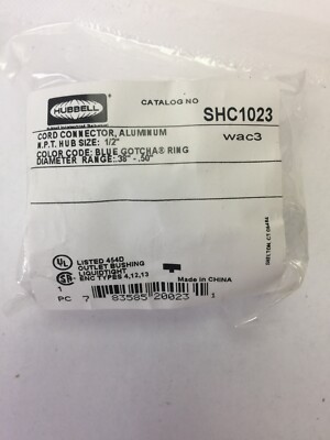 HUBBELL SHC1023 CORD CONNECTOR ALUMINUM N.P.T. HUB SIZE 1/2" | eBay