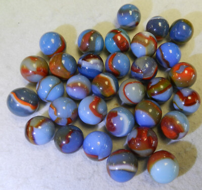 #17784m Vintage Group of 30 Peltier Glass Marbles .56 to .64 Inches | eBay