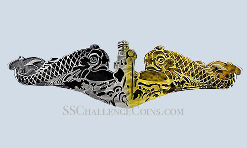 US Navy Submarine Warfare Insignia Dolphins Metal Sign Wall Art Veteran ...