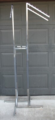 Commercial Silver Chrome Waterfall Slant Clothing Rack - AS IS PICK UP ...