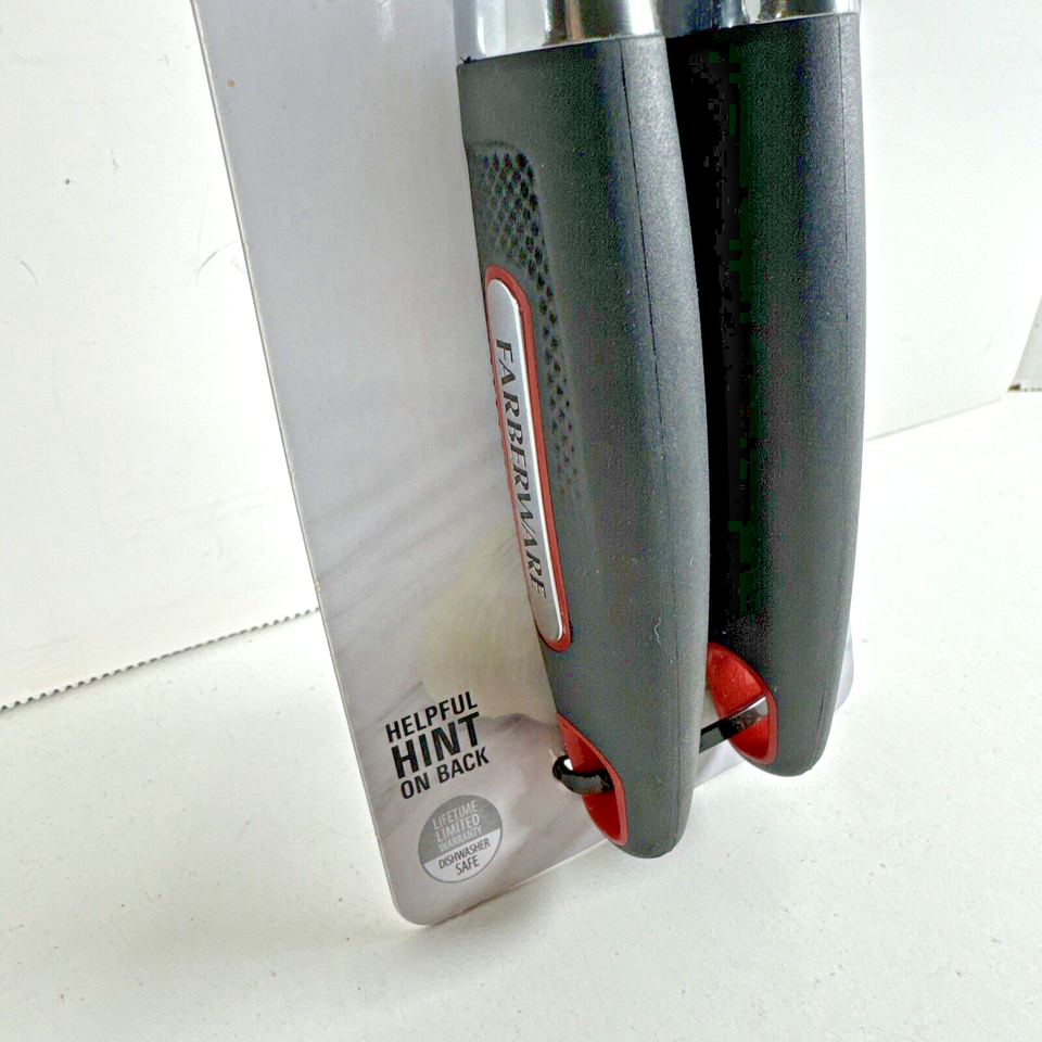 NEW Farberware Soft Grips Stainless Steel Garlic Press w Black Handle ...