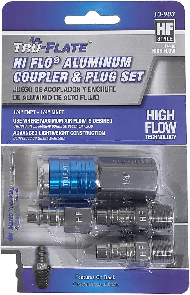 13-903 1/4" HI FLO Design x 1/4" NPT Aluminum Plug/Coupler Set | eBay