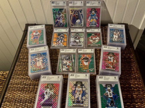 (50) NFL ALL COLOR Mosaic Graded Card Lot - ALL Gem MNT 10 Slab Lot ...