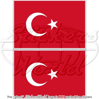 TURC Drapeau TURQUIE Türkiye Drapeau Vinyle Sticker Autocollant 75mm x2 ...
