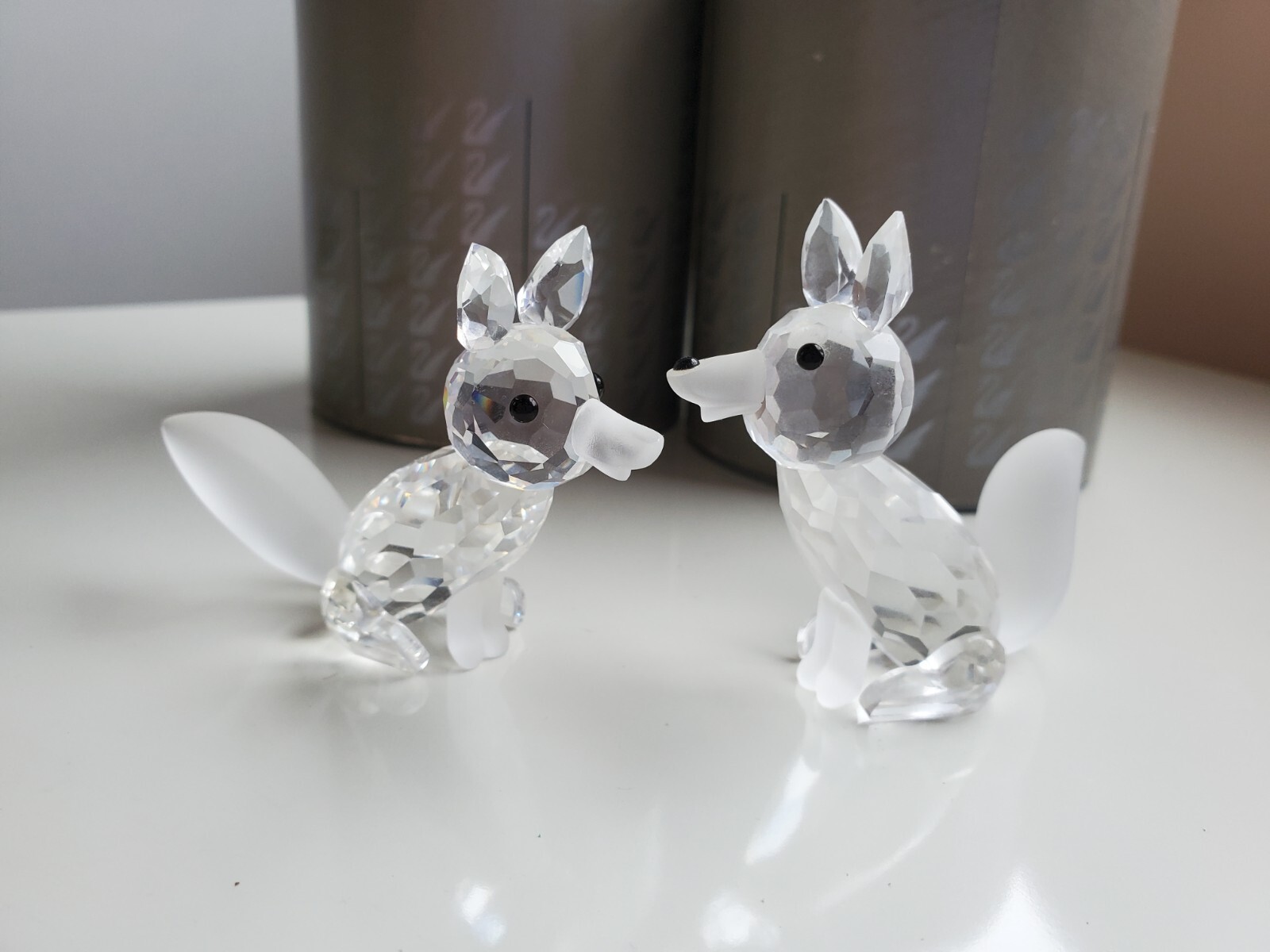 Fox Set Of 2 Swarovski Crystal Foxes # 7629 NR 70 Original Box | eBay