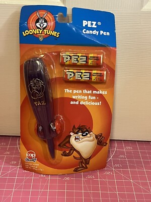 VINTAGE 1999 LOONEY TOONS TAZ TAZMANIAN DEVIL PEZ CANDY PEN FACTORY ...