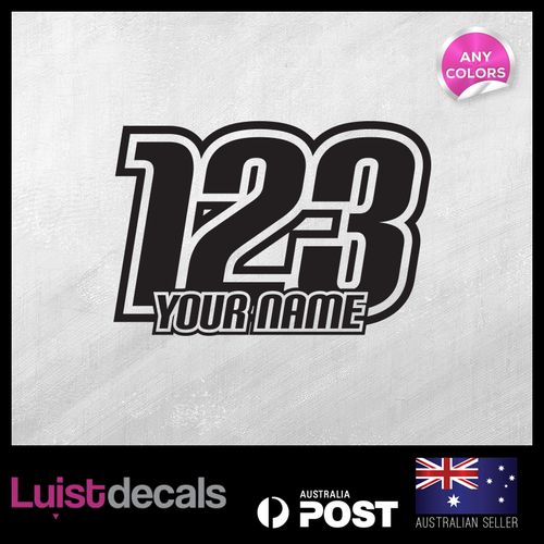 3x Custom MX Racing Number Plate Car Dirt Bike Motorcycle Decals ...