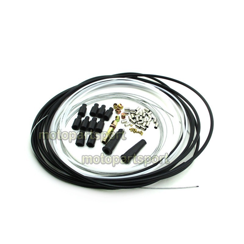 5 meters Motorcycle DIY Throttle Cable kit barrel nipples ferrules ...