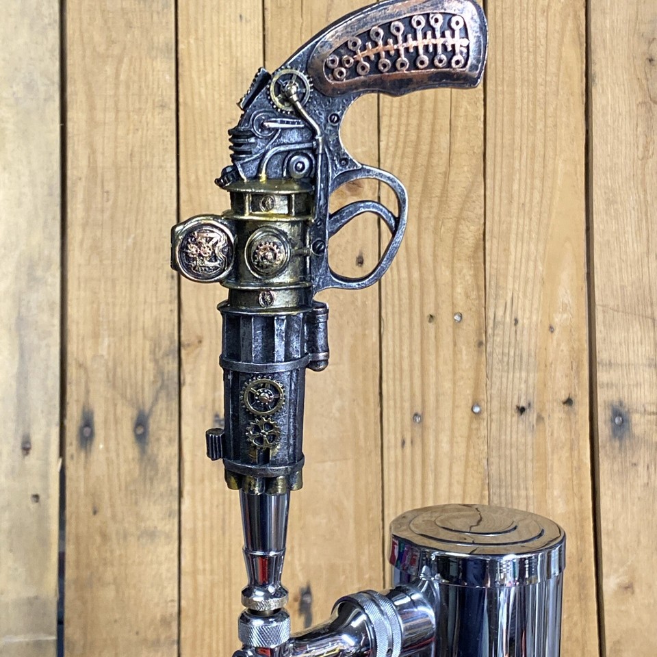 Pistol Beer Tap Handle Steampunk Shooter Revolver Cap Gun 2A NRA Keg ...