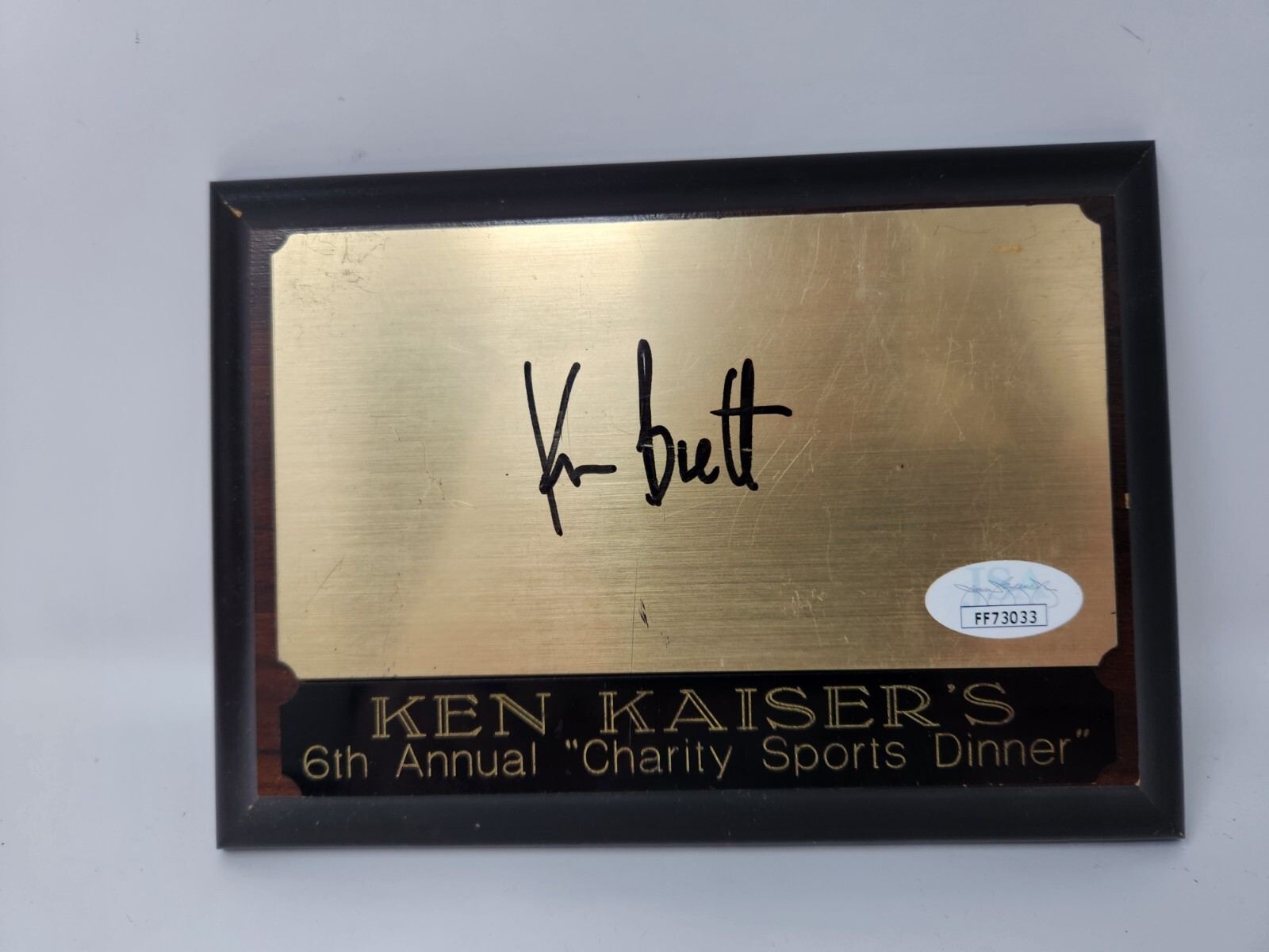 Ken Brett Red Sox Signed Wood Plaque Ken Kaiser Celebrity Dinner JSA ...