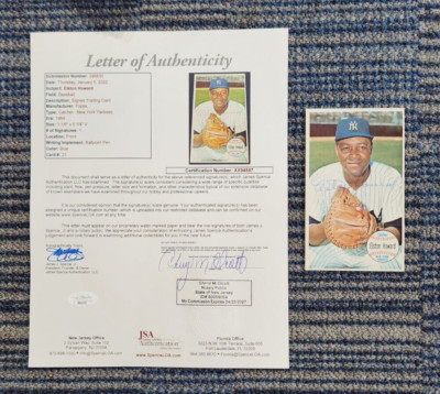 Rare ELSTON HOWARD Yankees Hand Signed 1964 TOPPS GIANT NRMT-MINT Card ...