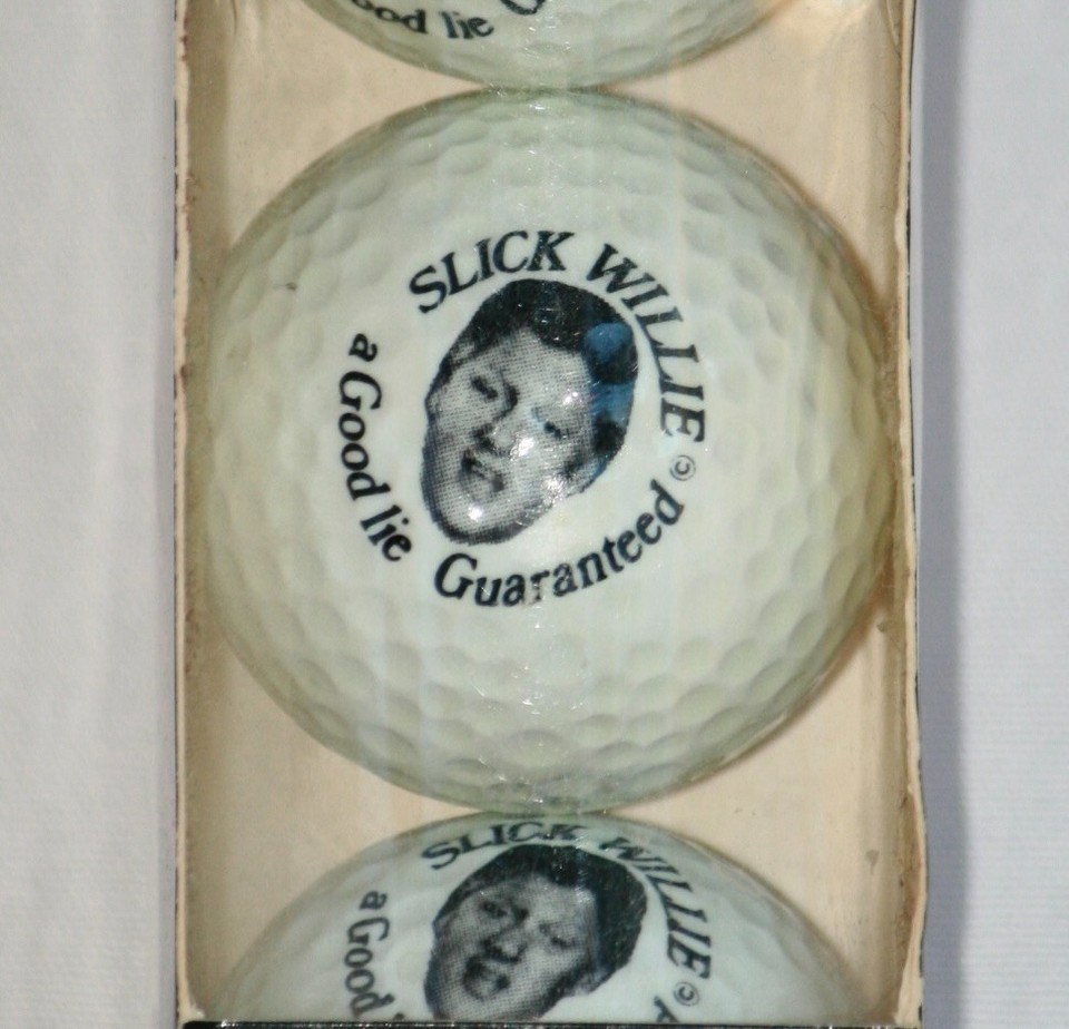 Slick Willie President Bill Clinton Sleeve of 3 Golf Balls Unplayed ...