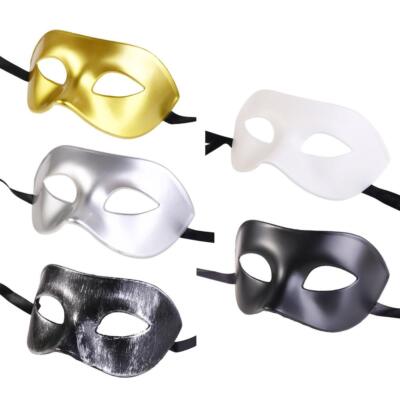 PHANTOM HALF FACE MASKS VENETIAN MASQUERADE BALL HALLOWEEN FANCY DRESS ...